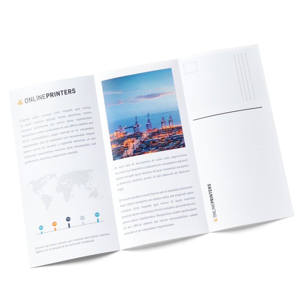 Druk perforowanych ulotek składanych format DL pionowy