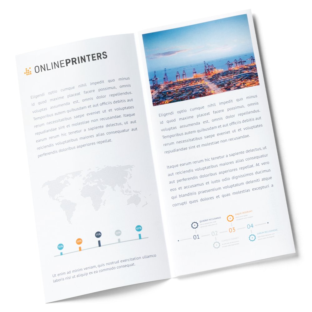 Druk perforowanych ulotek składanych format DL pionowy