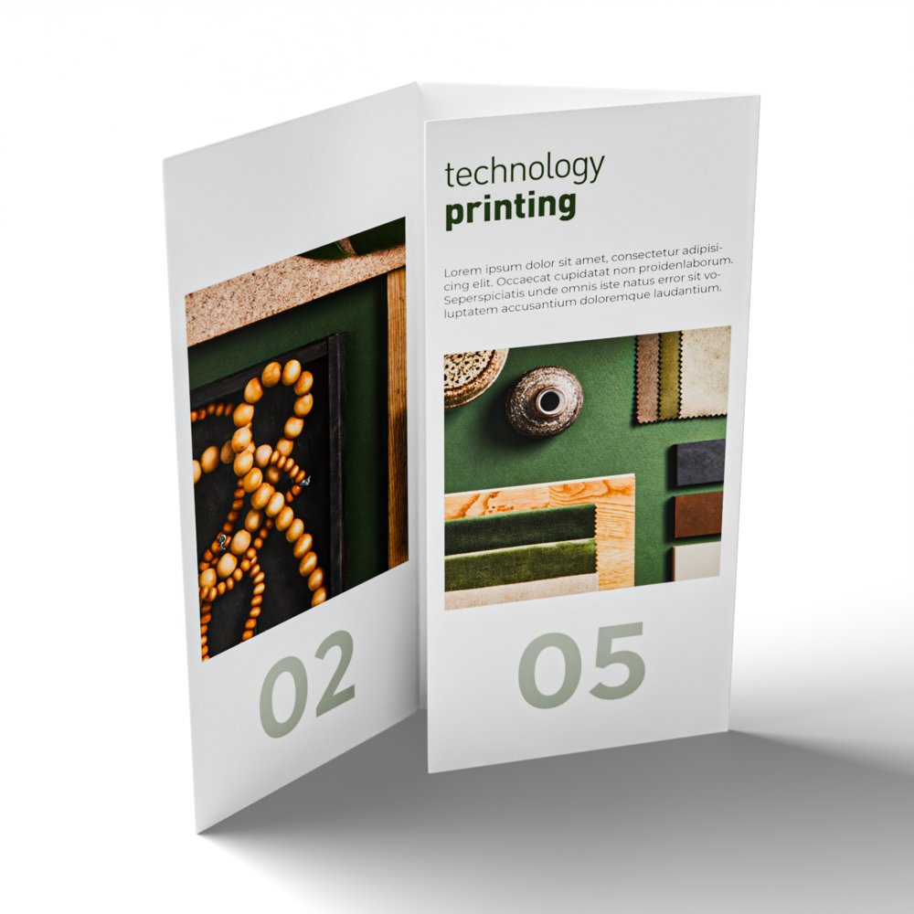 Druk ulotek składanych format 1/3 A3 pionowy